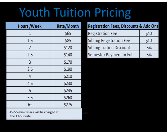 youth pricing chart - Balance Dance Studios | Dance Classes | Adults | Kids